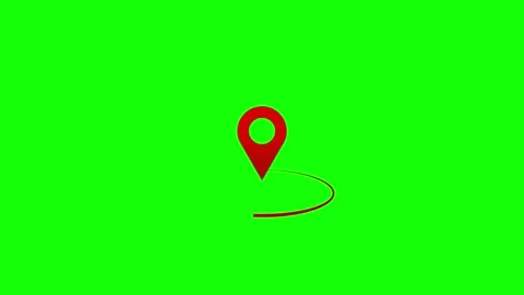 Location Pin Animation with Red Spinning... | Stock Video | Pond5