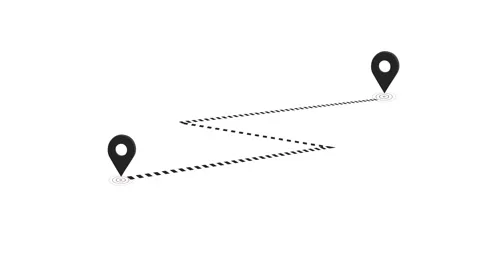 Location pointer with line path animatio... | Stock Video | Pond5