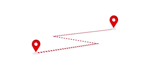 Location pointer with line path animatio... | Stock Video | Pond5
