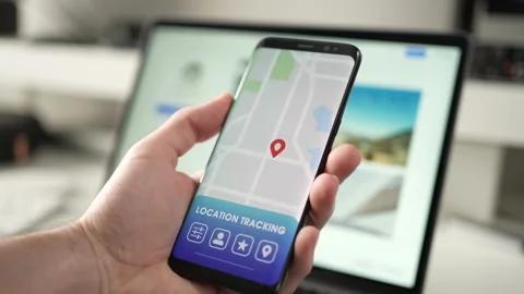 Location Tracking on a Map on Mobile Sma... | Stock Video | Pond5