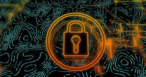 Lock and key symbol animation over digit... | Stock Video | Pond5