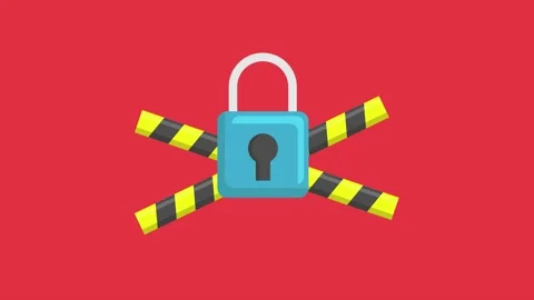 lock icon animation on the red screen ba... | Stock Video | Pond5