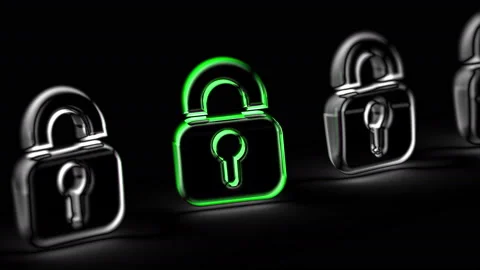 Lock icon in black background. Looping f... | Stock Video | Pond5