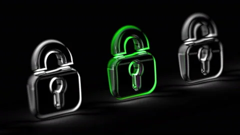 Lock icon in black background. Looping f... | Stock Video | Pond5