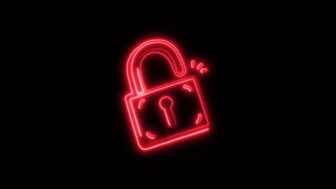 Lock Outline Icon in HD Video Neon Anima... | Stock Video | Pond5