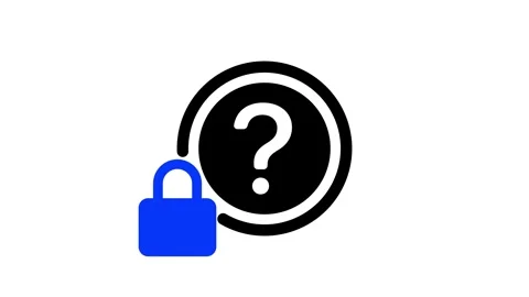 Lock question mark icon animated on a wh... | Stock Video | Pond5