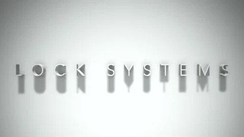 lock systems 3D title animation white te... | Stock Video | Pond5