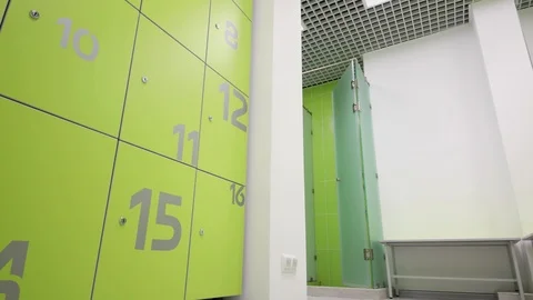 Lockers with numbers in dressing room wi... | Stock Video | Pond5