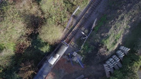 Locomotive Cargo Train Bird's Eye View D... | Stock Video | Pond5