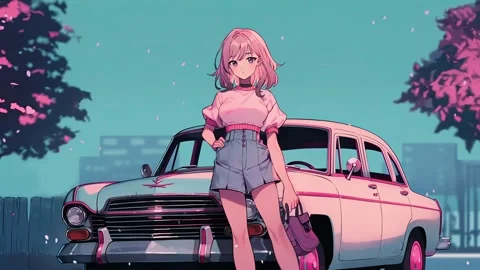 Lofi animation. Seamless loop. Girl and ... | Stock Video | Pond5