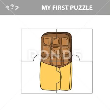 Logic puzzle game. Bar of chocolate. Printable page for jigsaw puzzle ...
