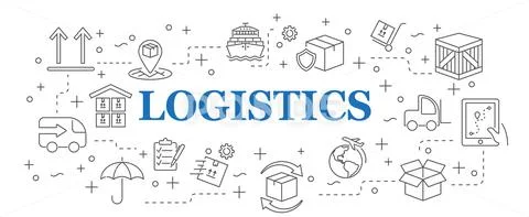 Logistics. Banner logistics with vector icons: Graphic #90212853