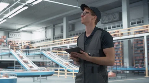 Logistics Packages Sorting Warehouse Two... | Stock Video | Pond5
