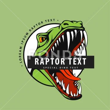 Logo with a raptor on a green background ~ Clip Art #112381135
