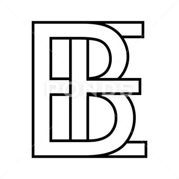 Logo sign be, eb icon sign interlaced letters b, e vector logo be, eb ...