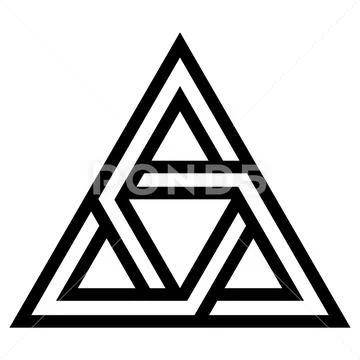 Logo tattoo triangle with interlocking sides, vector futuristic design ...
