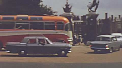 London - 1963: buses and cars in front o... | Stock Video | Pond5