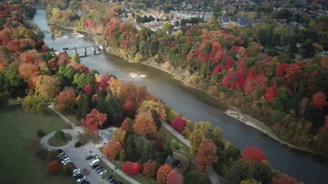 London Canada, fall colours as the trees... | Stock Video | Pond5
