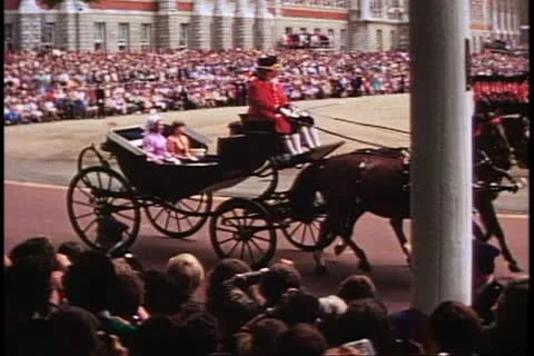 LONDON, ENGLAND, 1976, Trooping the Colo... | Stock Video | Pond5