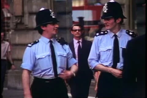 LONDON, ENGLAND, 1976, Two London Bobbie... | Stock Video | Pond5