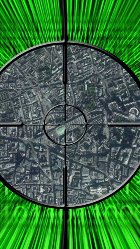 London on map hitting target | Stock Video | Pond5