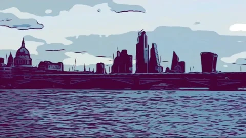 Cartoon Skyline Stock Video Footage | Royalty Free Cartoon Skyline ...