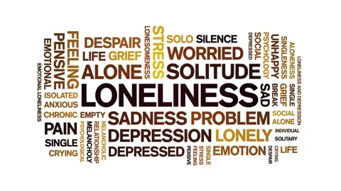 Loneliness animated word cloud,animation... | Stock Video | Pond5