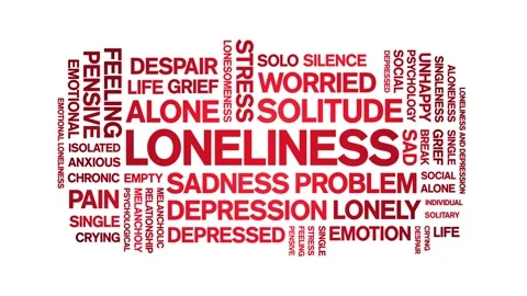 Loneliness animated word cloud,animation... | Stock Video | Pond5