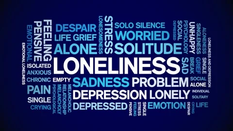 Loneliness animated word cloud,animation... | Stock Video | Pond5
