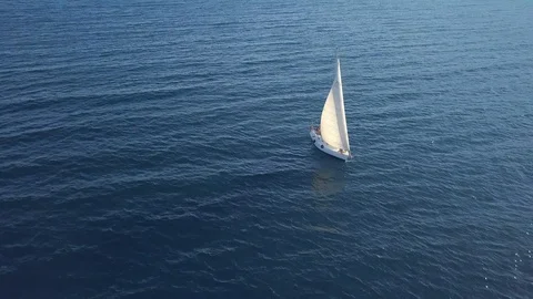 lonely isolated yacht under the sail wit... | Stock Video | Pond5