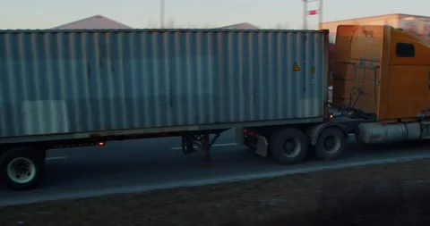 long distance semi trailer truck with ca... | Stock Video | Pond5
