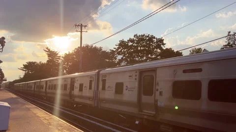 A Long Island Railroad (LIRR) train on i... | Stock Video | Pond5