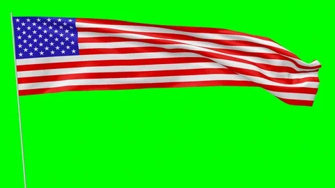 Long national flag of United States of A... | Stock Video | Pond5