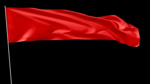 Long red flag, animation with alpha chan... | Stock Video | Pond5