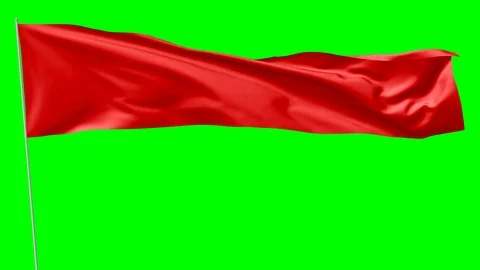 Long red flag, animation with green scre... | Stock Video | Pond5