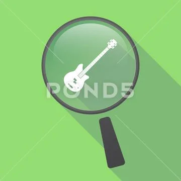 Long shadow loupe with a four string electric bass guitar ~ Clip Art ...