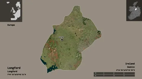 Longford location. Ireland. Satellite ma... | Stock Video | Pond5