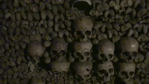 A Look Inside The Catacombs Of Paris, Fr... | Stock Video | Pond5
