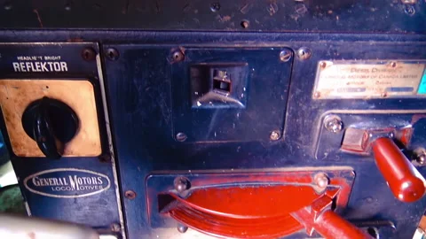 A look inside control cabin of diesel el... | Stock Video | Pond5