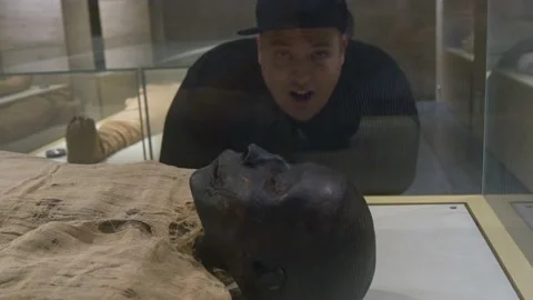 A Look Inside Mummy Room At The Egyptian... | Stock Video | Pond5