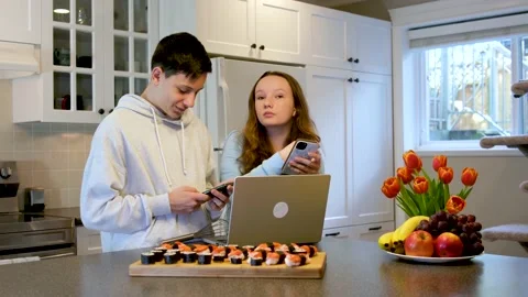 look at laptop lean over focused think l... | Stock Video | Pond5