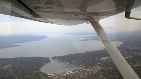 Looking out Window at Wing in Old Cessna... | Stock Video | Pond5