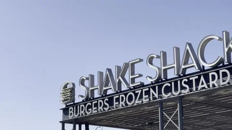 Looking up at Shake Shack sign in Phoeni... | Stock Video | Pond5