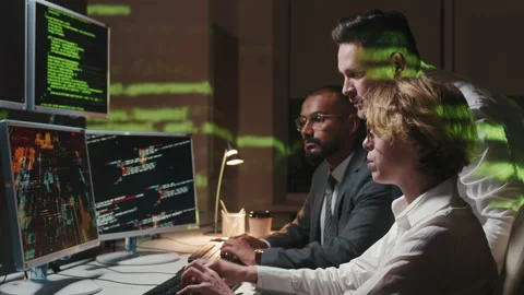 Looking Through Computer Codes | Stock Video | Pond5