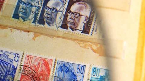 Looking through a magnifying glass at th... | Stock Video | Pond5