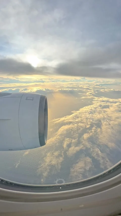 Looking through window aircraft during f... | Stock Video | Pond5