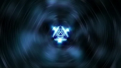 Loop abstract blue circle triangular neo... | Stock Video | Pond5