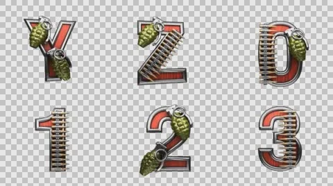 loop alpha matted military alphabet set ... | Stock Video | Pond5