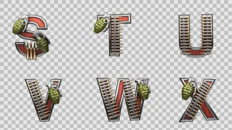 loop alpha matted military alphabet set ... | Stock Video | Pond5