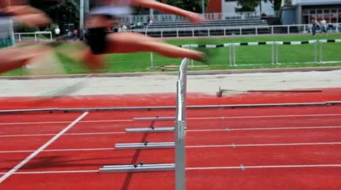 Loop and slow motion of female sprinter ... | Stock Video | Pond5